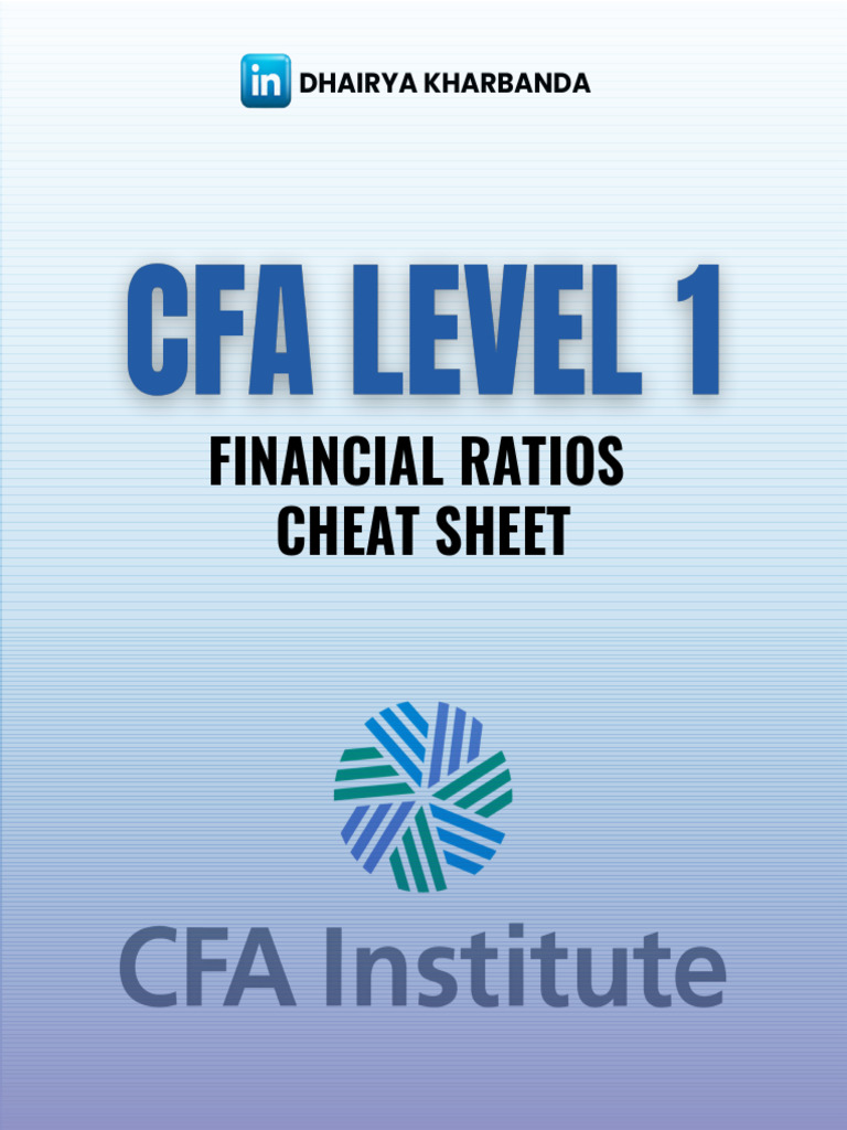 CFA Level 1 Financial Ratios Cheat Sheet 1728410311 | PDF | Dividend ...