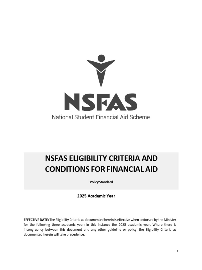 NSFAS Eligibility Criteria 2025 | PDF | Vocational Education | Citizenship