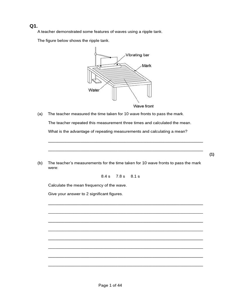 Wave and Light Reflection Experiments | PDF | Waves | Refraction