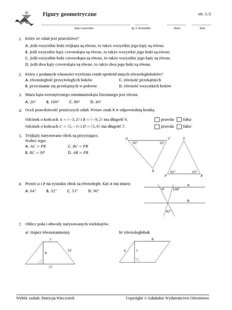 Liwia Heberlej - Figury Geometryczne Klasa 7 | PDF