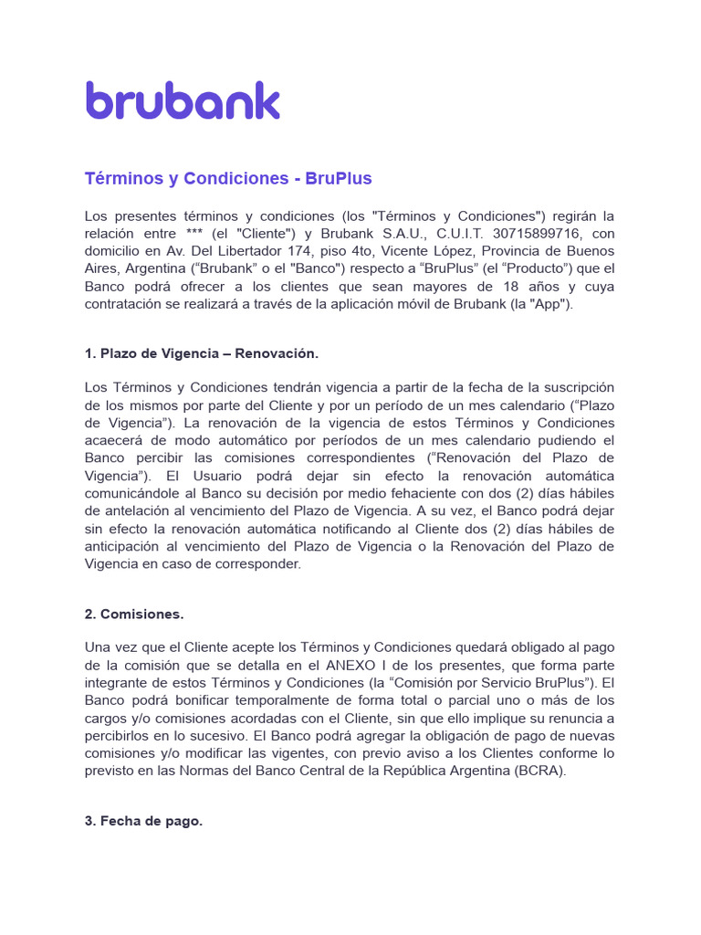 BruBank - Términos y Condiciones - BruPlus | PDF | Bancos | Tarjeta de ...