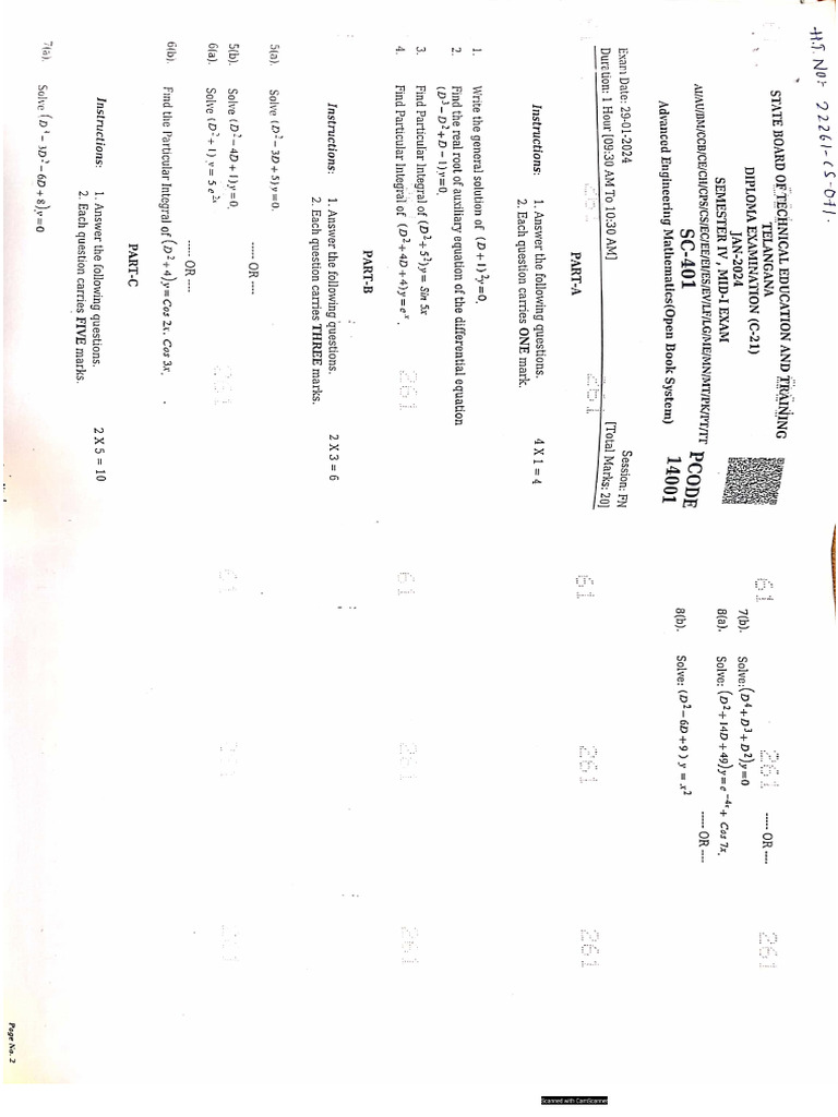 4th Sem Cse Quest Papers | PDF