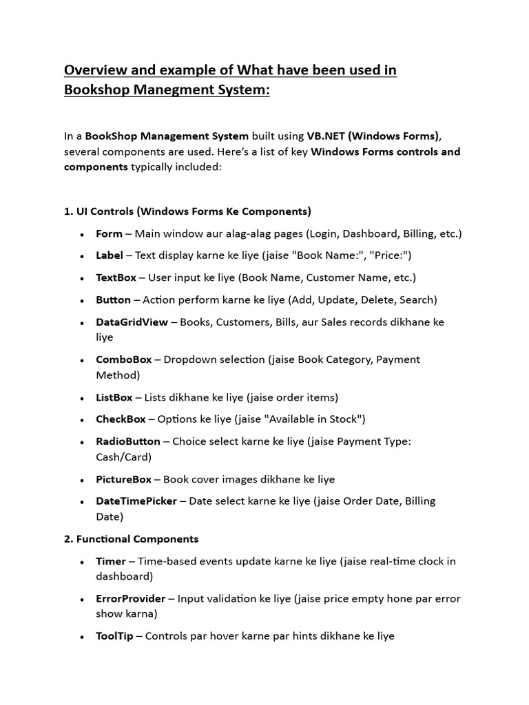 Overview Of Bookshop Management System | PDF | Databases | Microsoft Sql Server