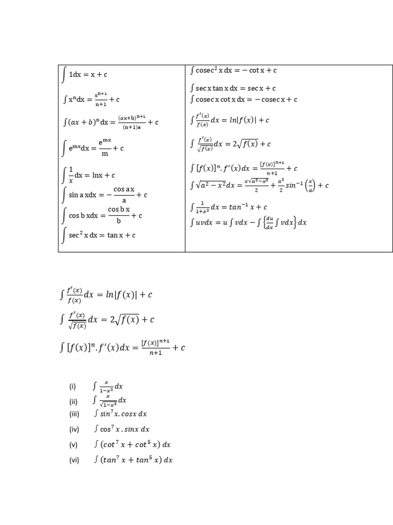 Integration Suggestion Section A | PDF | Integral | Area