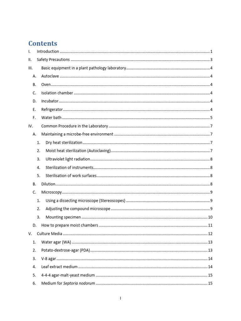 Plant Pathology Lab Manual | PDF | Fungus | Sterilization (Microbiology)