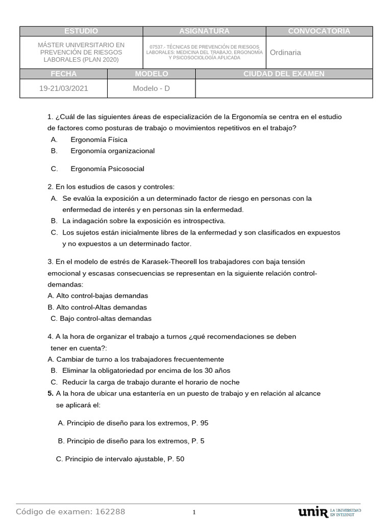 664398735-Examen - D2021 | PDF | Estrés (biología) | Ciencias del ...