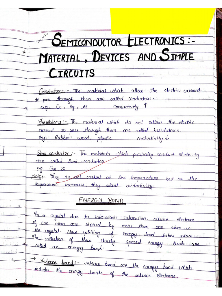 Semiconductor (Class 12) | PDF
