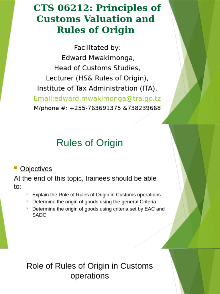 Customs Valuation & Rules of Origin Guide | PDF | Customs | Economies