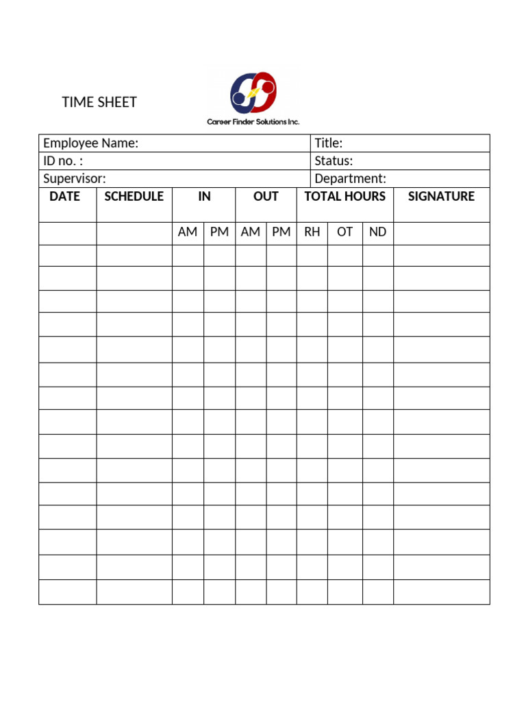 Time Sheet | PDF