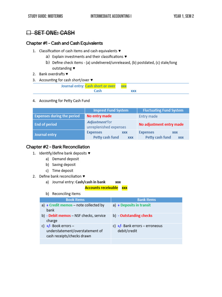 Study Guide: Accounting | PDF | Cost Of Goods Sold | Debits And Credits