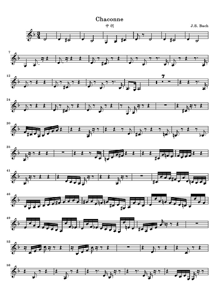 Chaconne - Zhonghu (Treble) | PDF