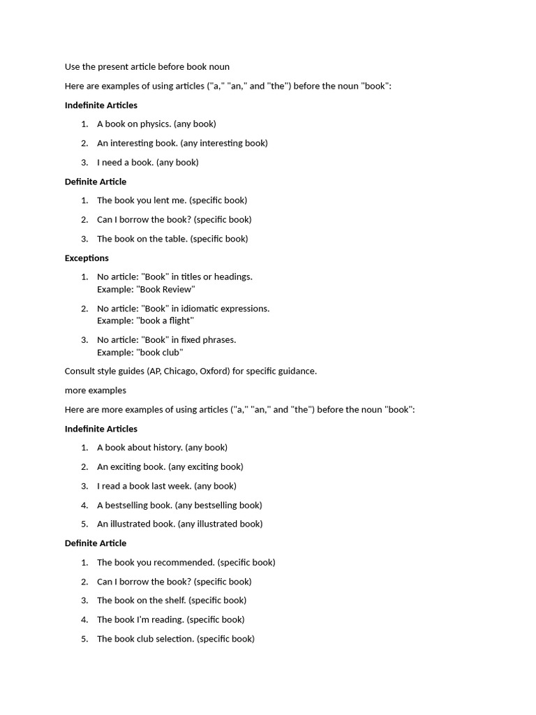 Use The Present Article Before Book Noun | PDF | History Of China ...
