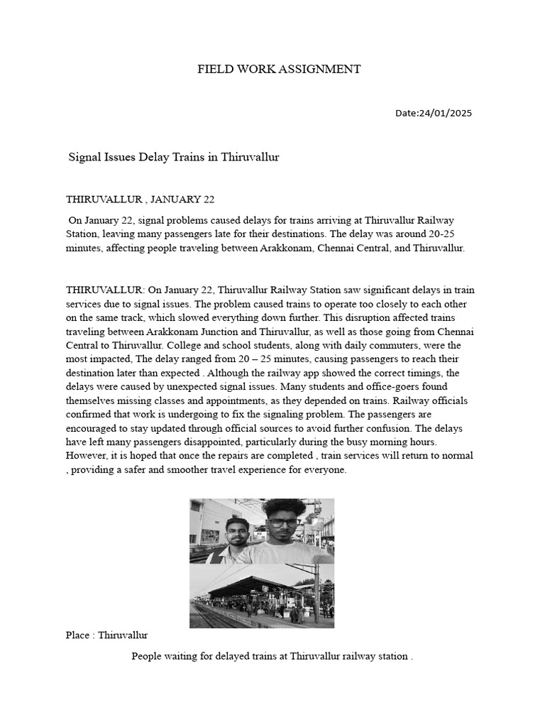 Field Work Assignment | PDF