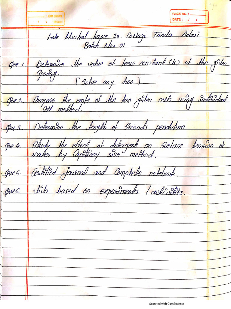 Physics Practical Kapse | PDF