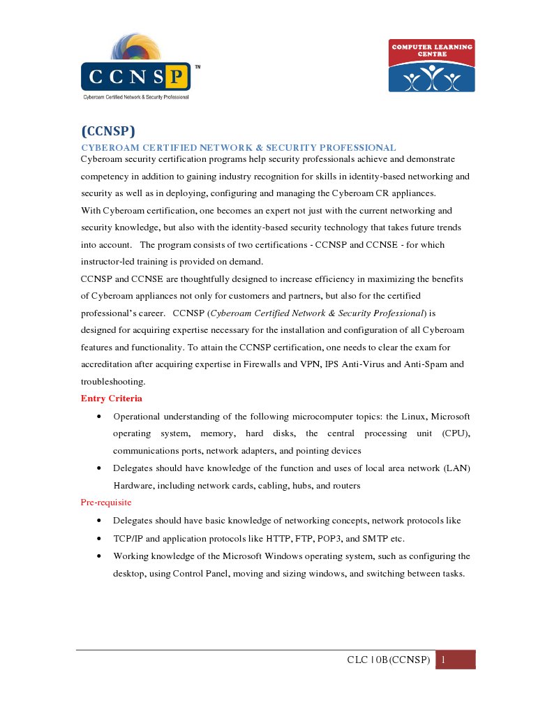 CCNSP | PDF | Firewall (Computing) | Computer Network