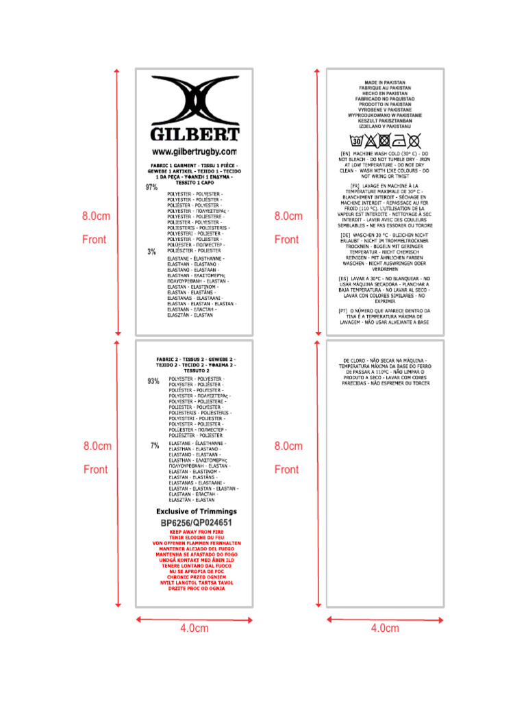 QP024651 Composition Label Canada | PDF