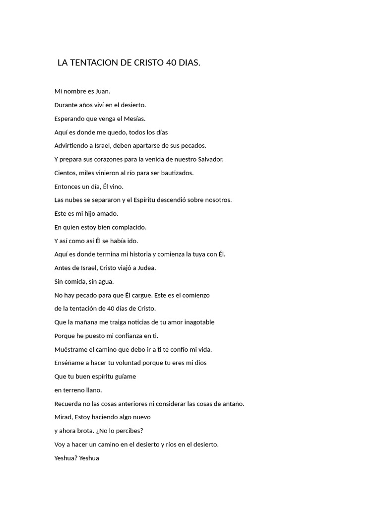 La Tentacion de Cristo 40 Dias | PDF | Jesús | Cristo (título)