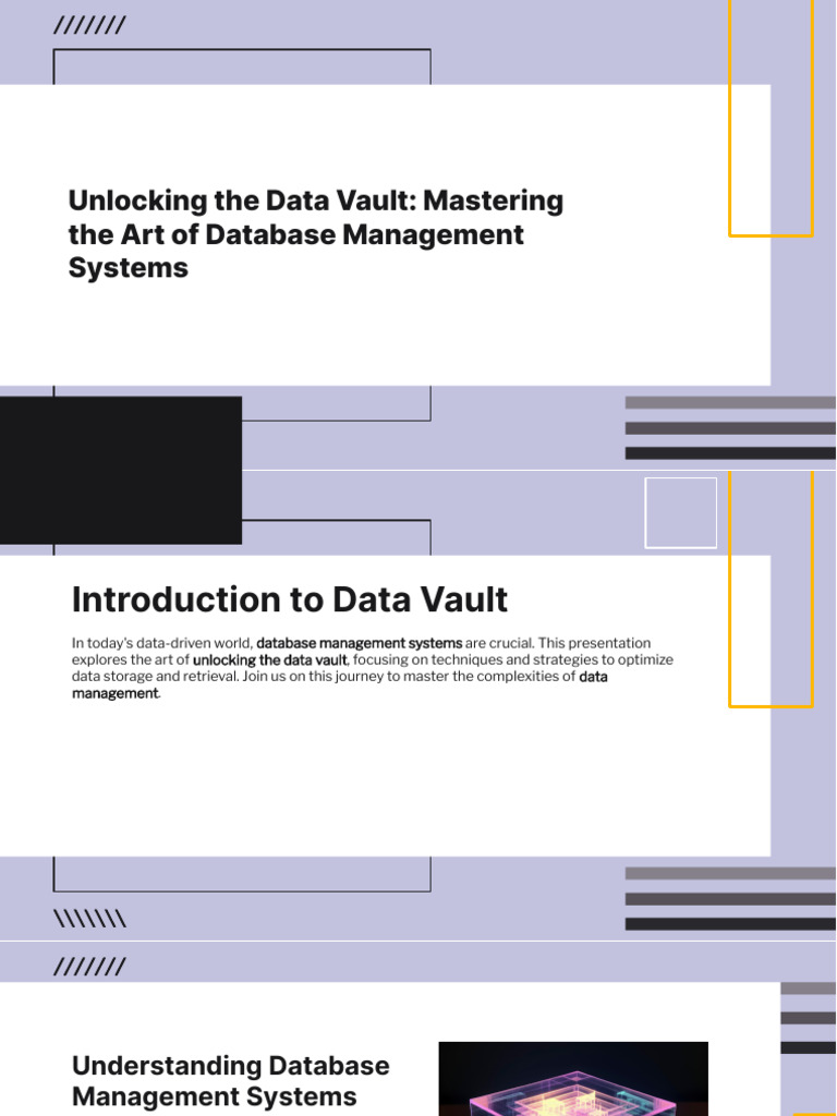 Slidesgo Unlocking the Data Vault Mastering the Art of Database Management Systems ...