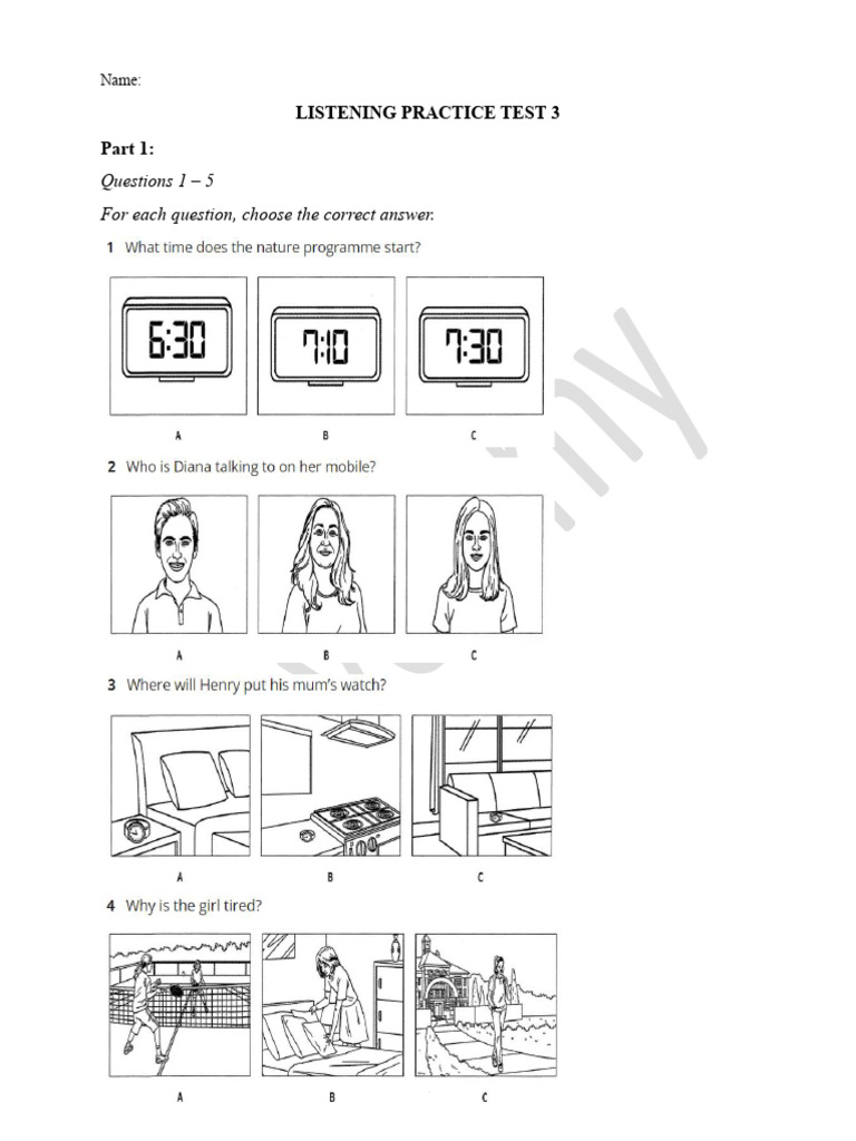 Listening Practice Test 3 Pdf