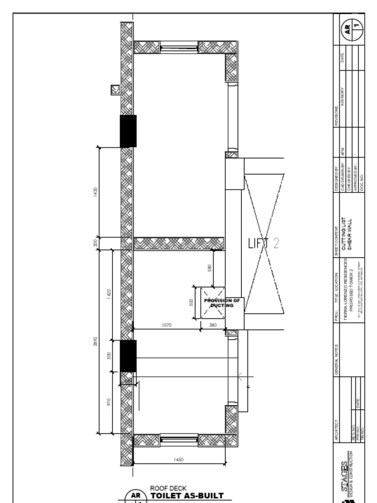 Tower 2 Roof Deck Toilet As-Built | PDF