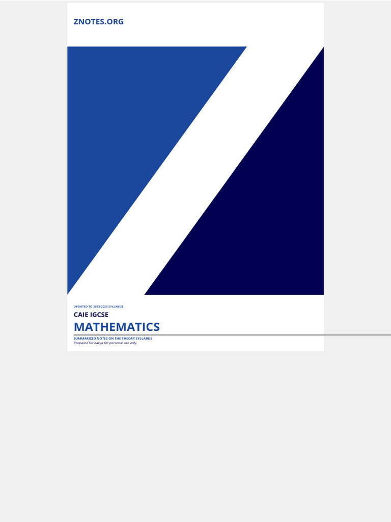 CAIE-IGCSE-Mathematics - Theory | PDF | Rectangle | Shape