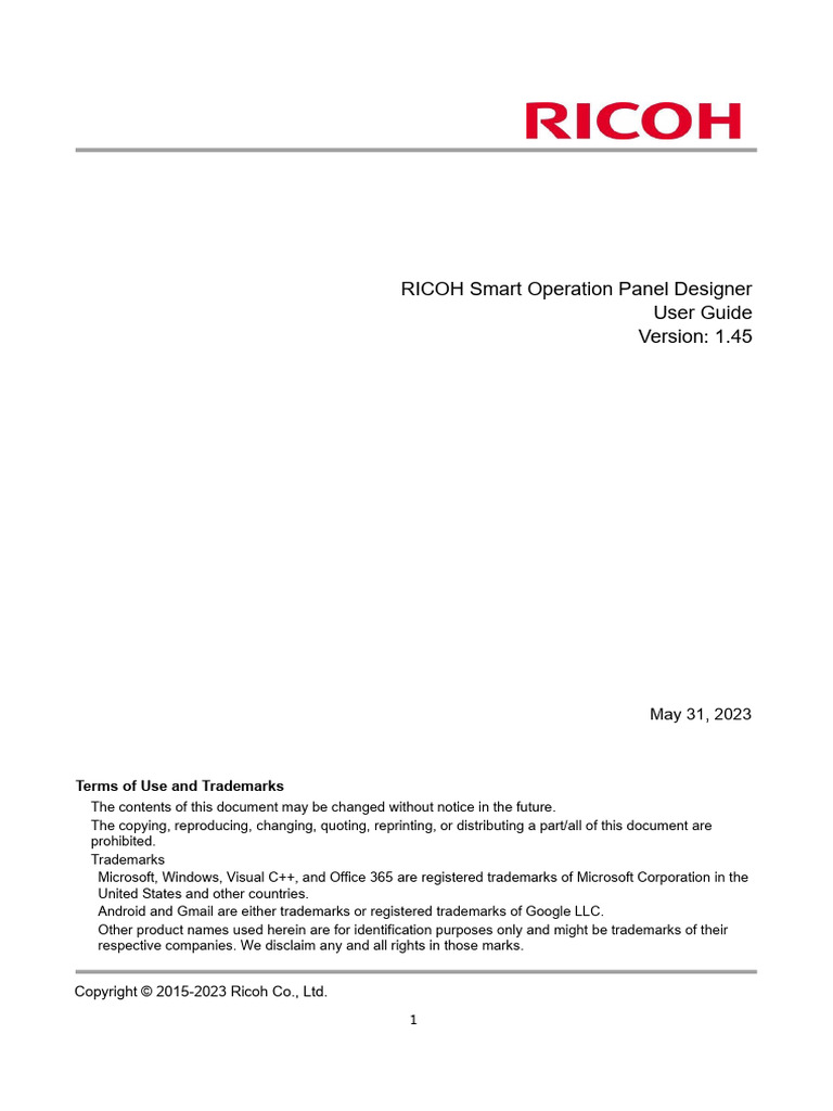 RICOH Smart Operation Panel Designer User Guide v1.45 | PDF | Icon ...