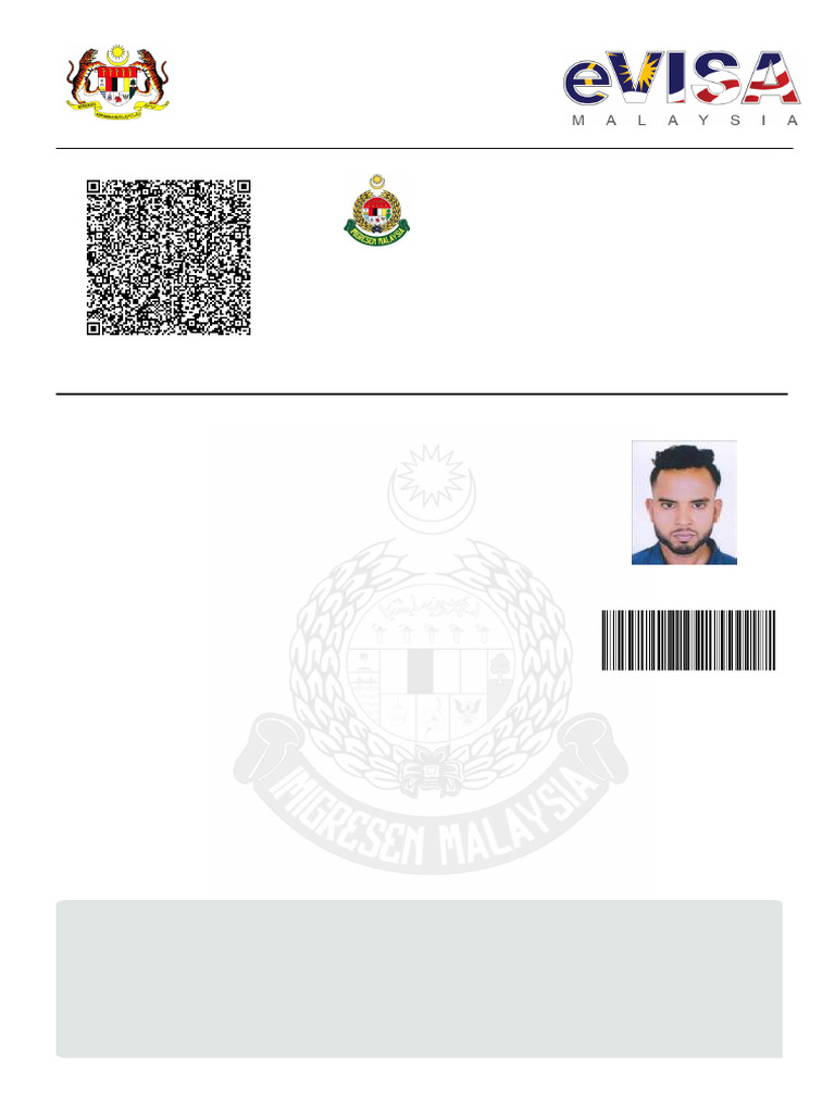 Malaysia eVISA Certificate - FARHAD | PDF