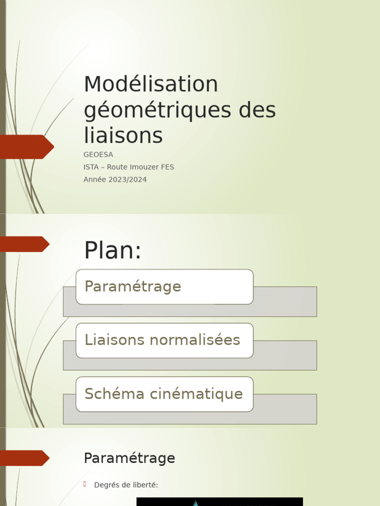Modélisation Des Liaisons | PDF | Mécanique newtonienne | Mouvement (Physique)
