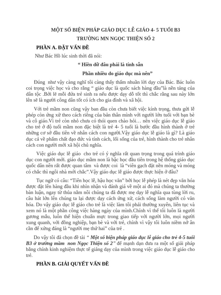 BP GD Le Giao Thuy 4 Tu I | PDF