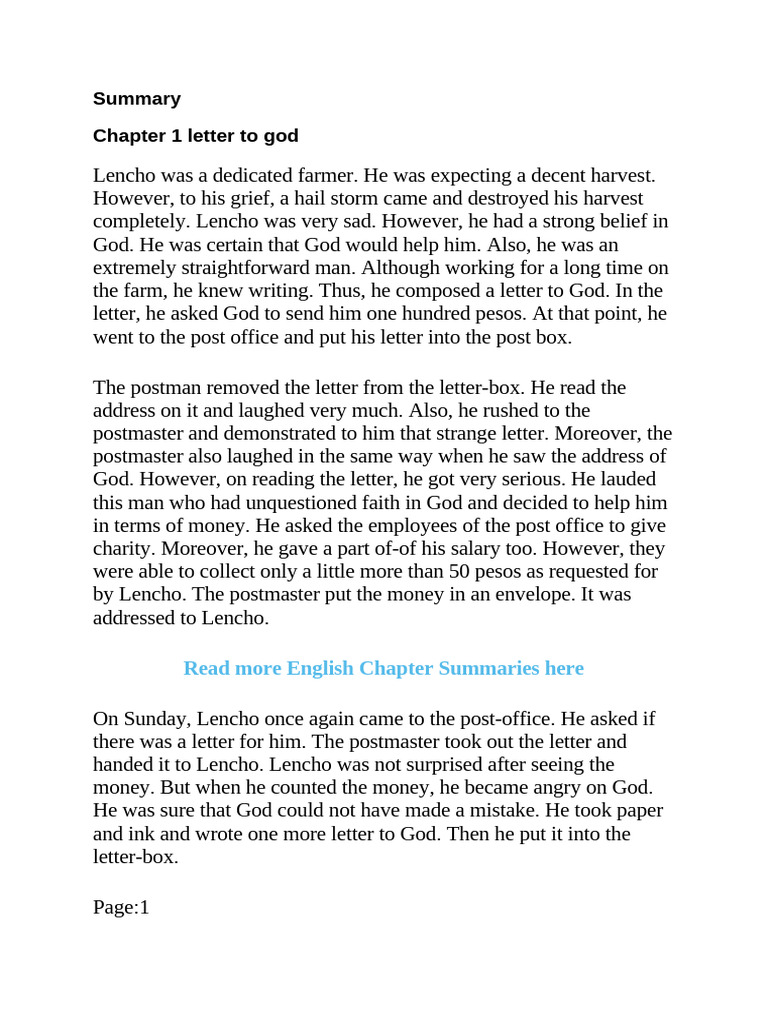 Class 10 First Flight Summary | PDF | Tea