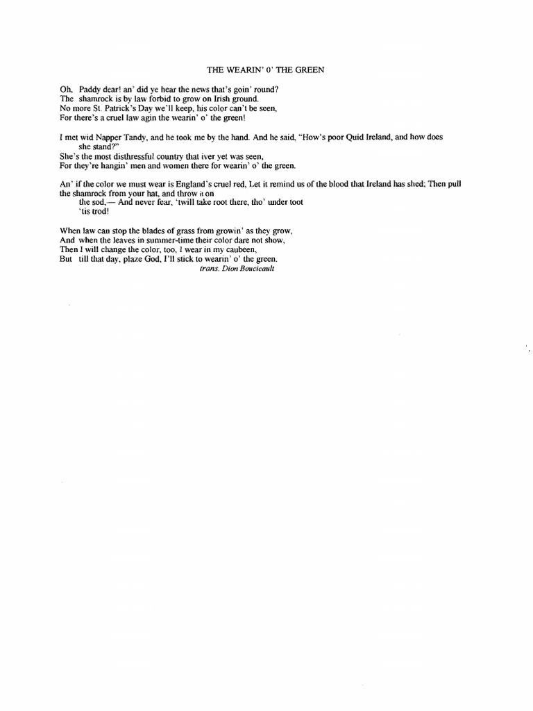 Wearin of The Green | PDF