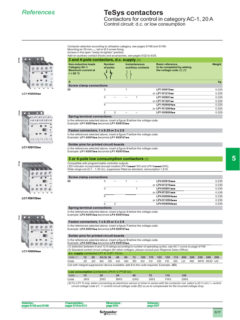 Schneider Contactor Catalogue - 18 | PDF | Components | Electronic ...