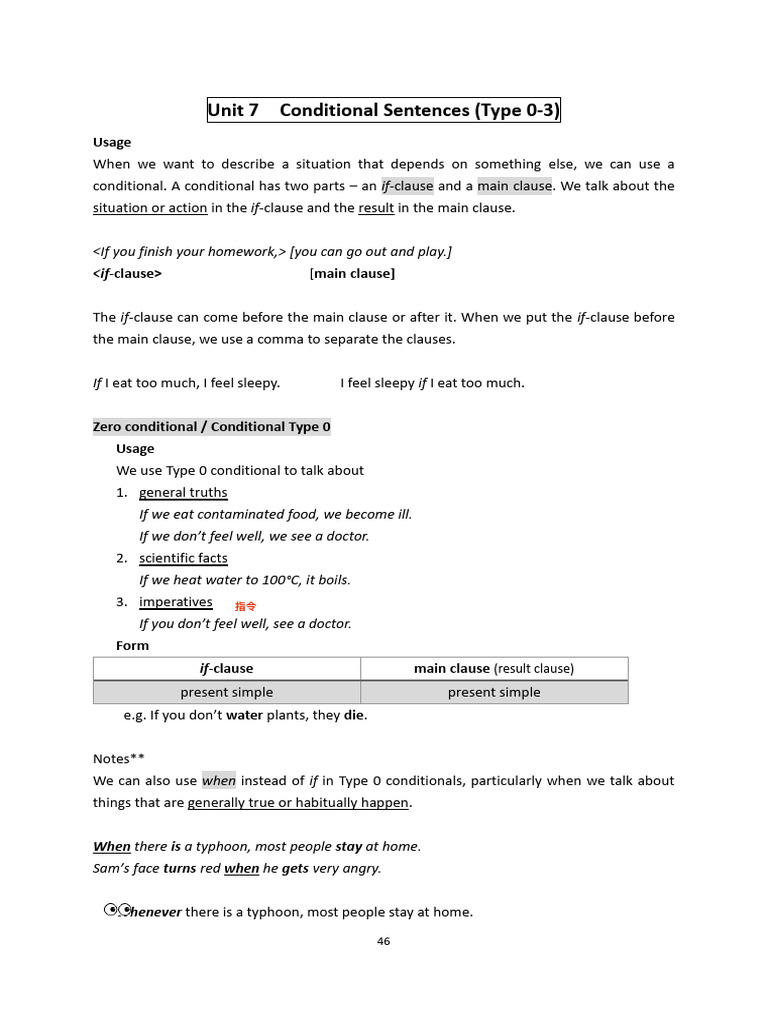 Conditionals (teaching + exercise) | PDF | Linguistics | Grammar