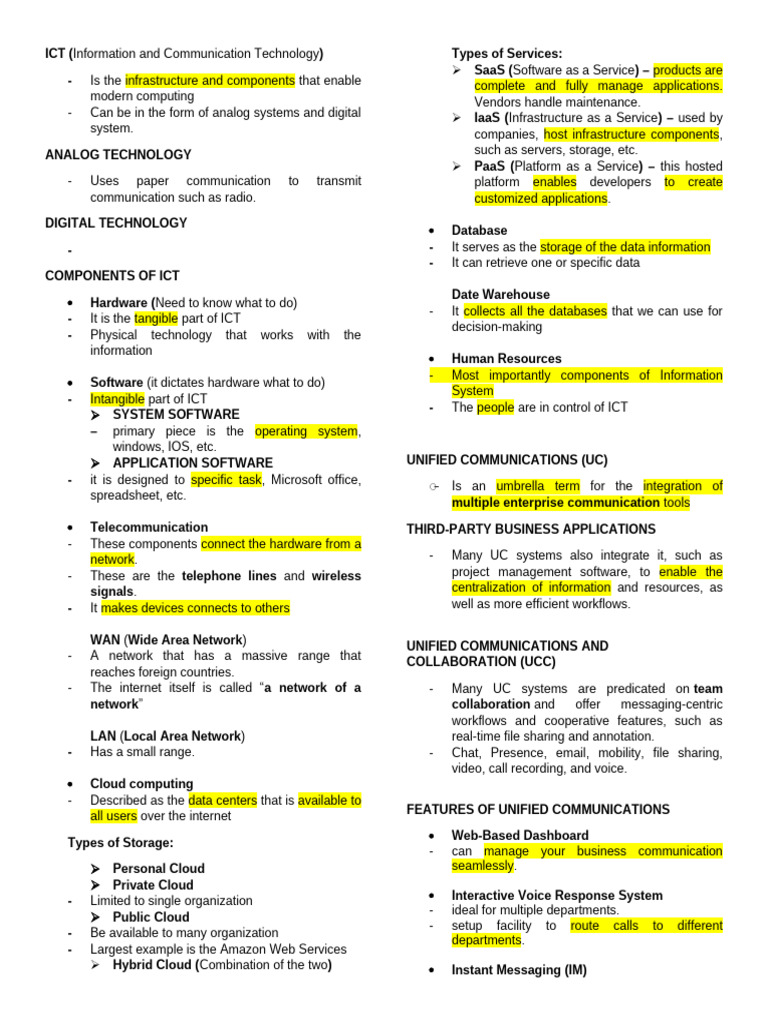 Lessons to ICT | PDF | Computer Network | Cloud Computing