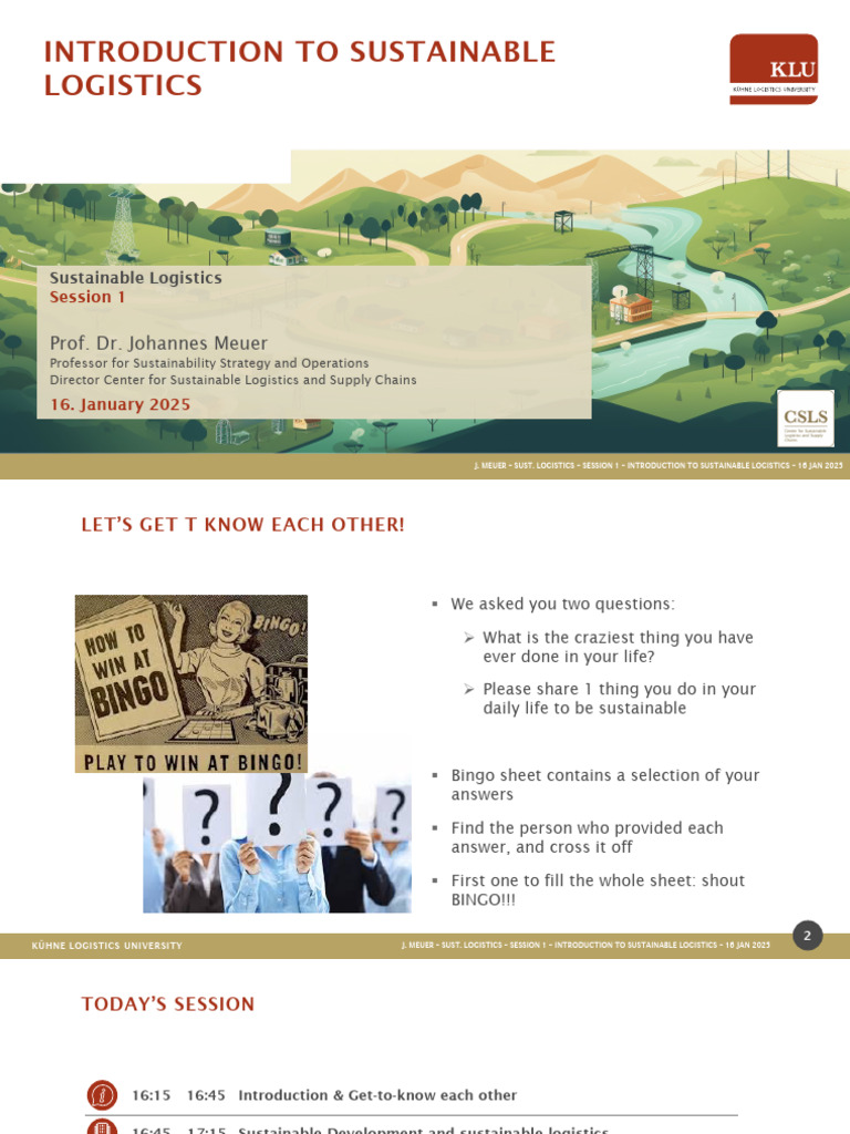 Session 1 - 2025 Introduction To Sustainable Logistics (FINAL) | PDF ...