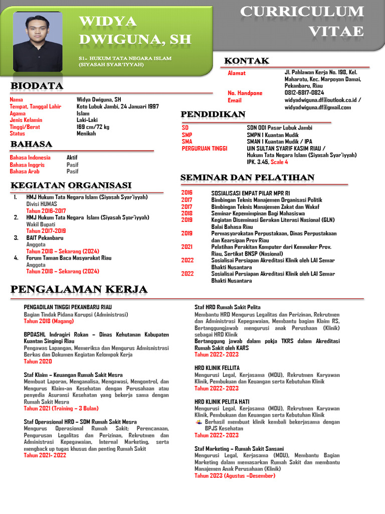 CV - Widya Dwiguna | PDF