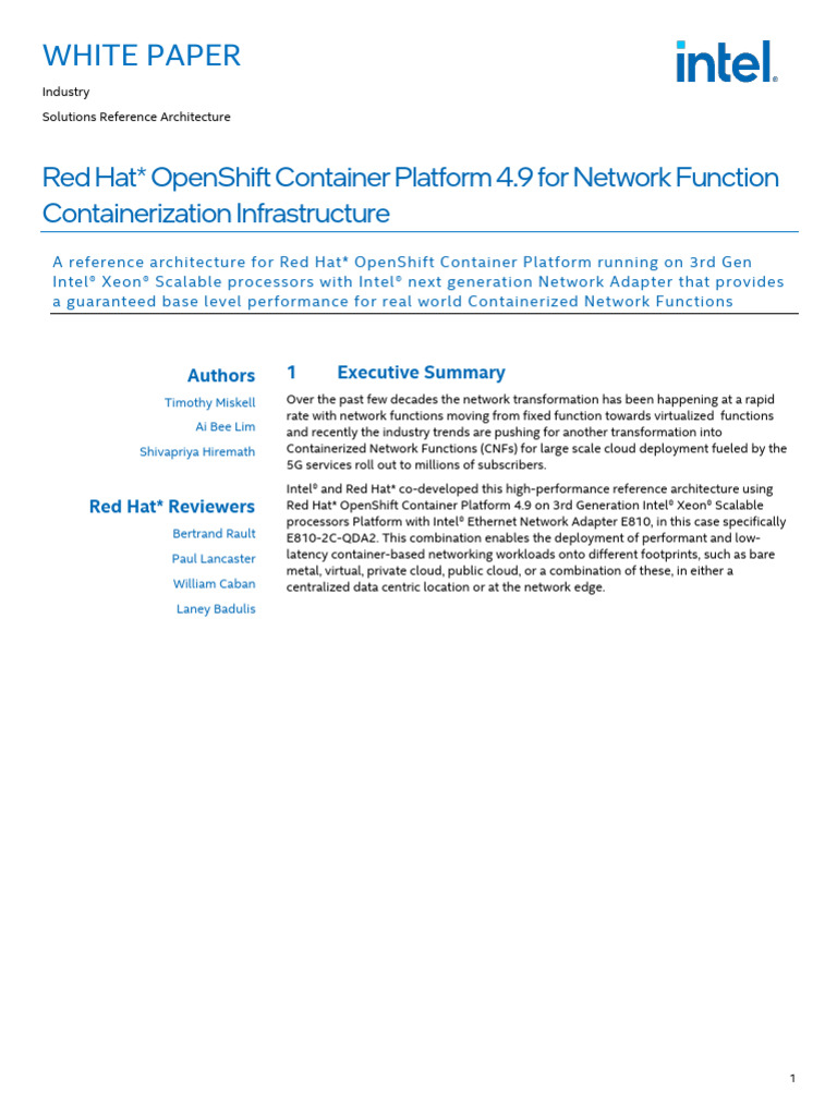 red-hat-openshift-container-platform-4-9-for-network-function-containerization-infrastructure ...