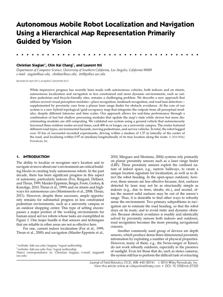 Autonomous Mobile Robot Localization And Navigation Pdf Normal