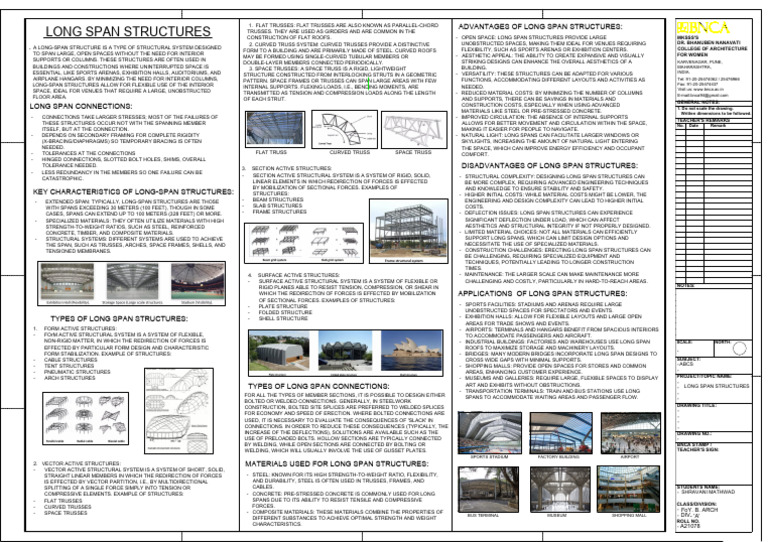 Long Span Structures Notes | PDF | Truss | Building Engineering