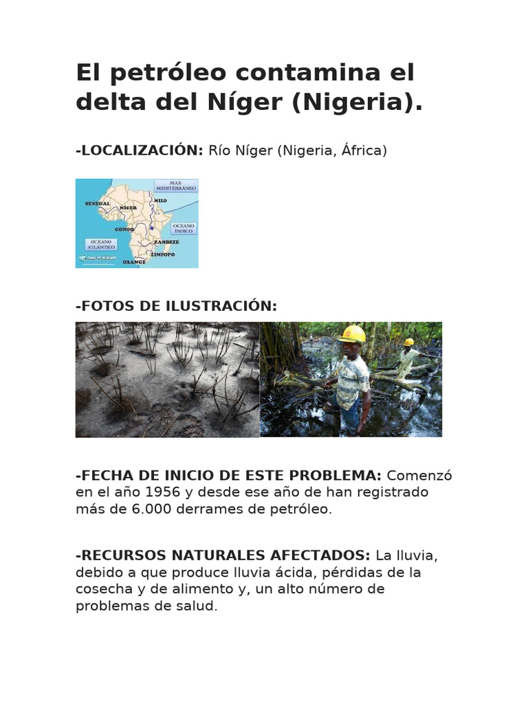 El Petróleo Contamina El Delta Del Níger | PDF