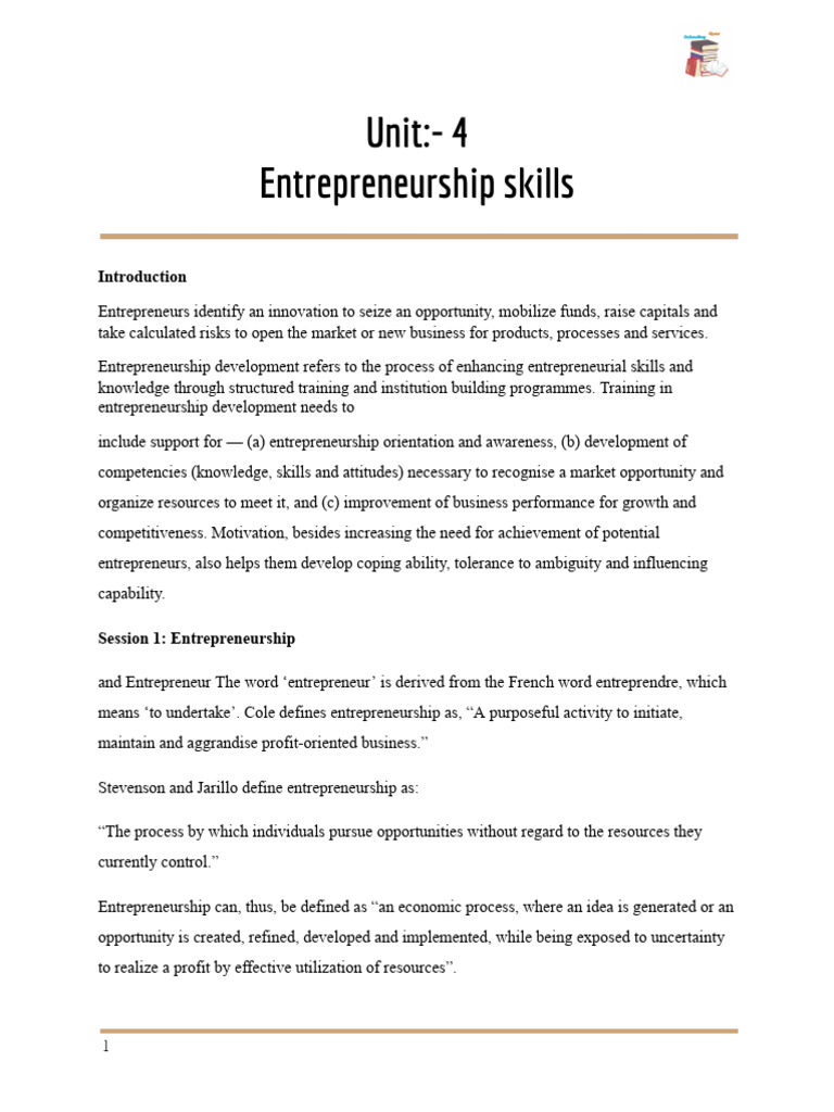 Key Entrepreneurship Skills Explained Pdf Entrepreneurship