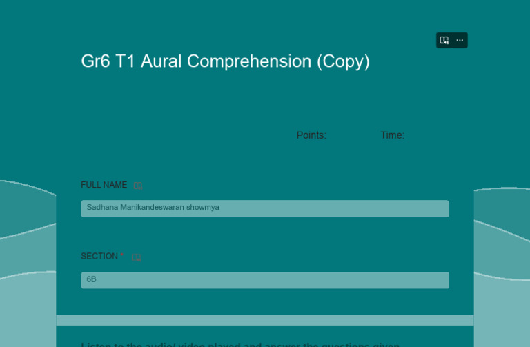Gr6 T1 Aural Comprehension (Copy) | PDF