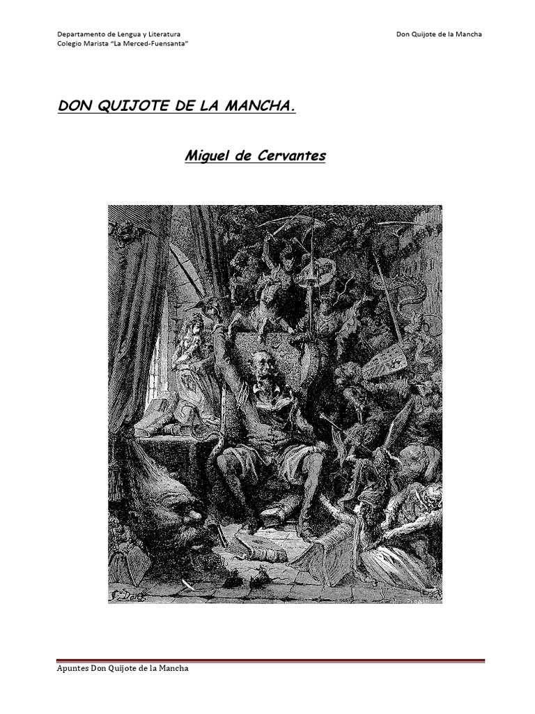 DON QUIJOTE DE LA MANCHA. Apuntes 1o Bach. 2 | PDF | Don Quijote ...