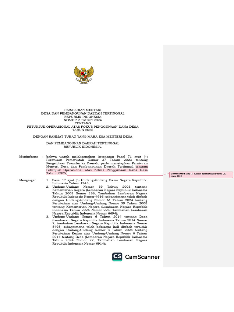 Commented (ML1) :: Khusus Diperuntukkan Untuk DD Tahun 2025 | PDF