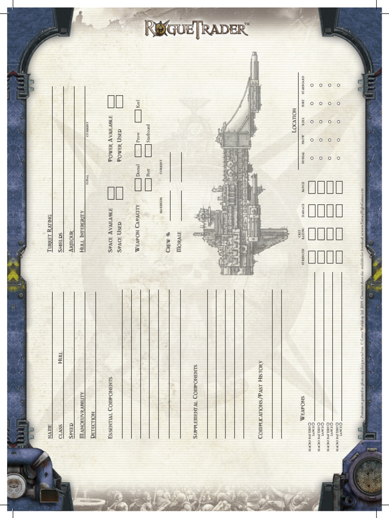 Rogue Trader - Ship Sheet | PDF | Watercraft | Shipping