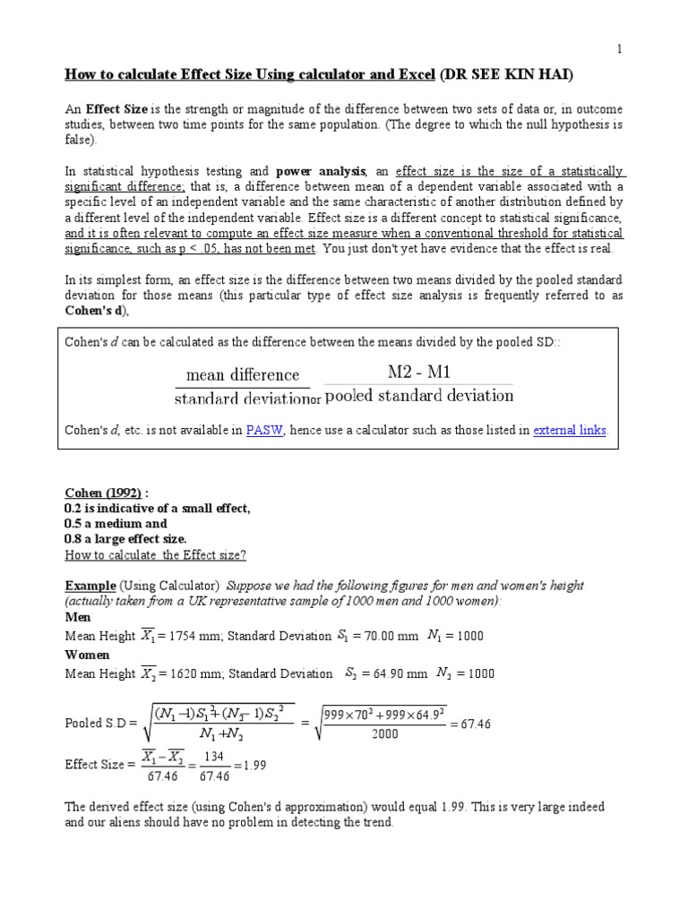 Effect Size | PDF | Effect Size | Statistical Significance