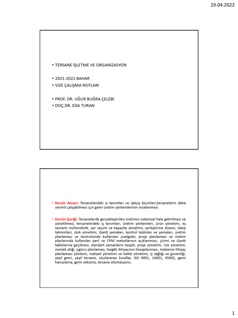 Ti̇o2022-Vize Calisma Notlari | PDF