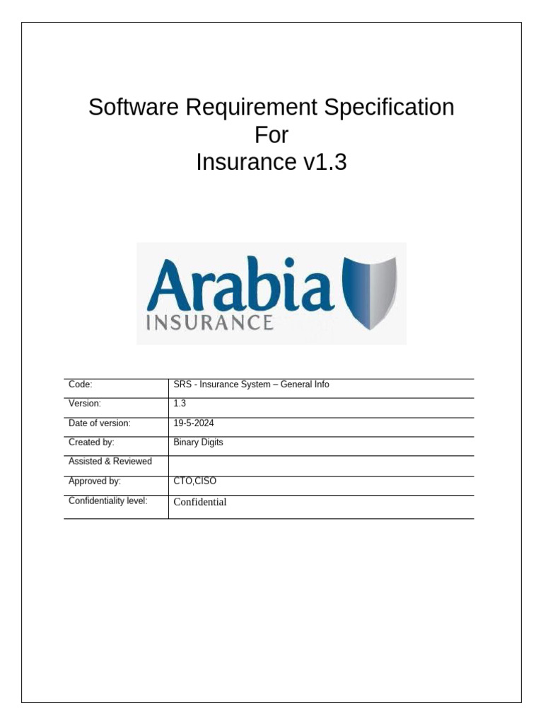 Insurance System SRS Document v1.3 | PDF | Active Directory ...