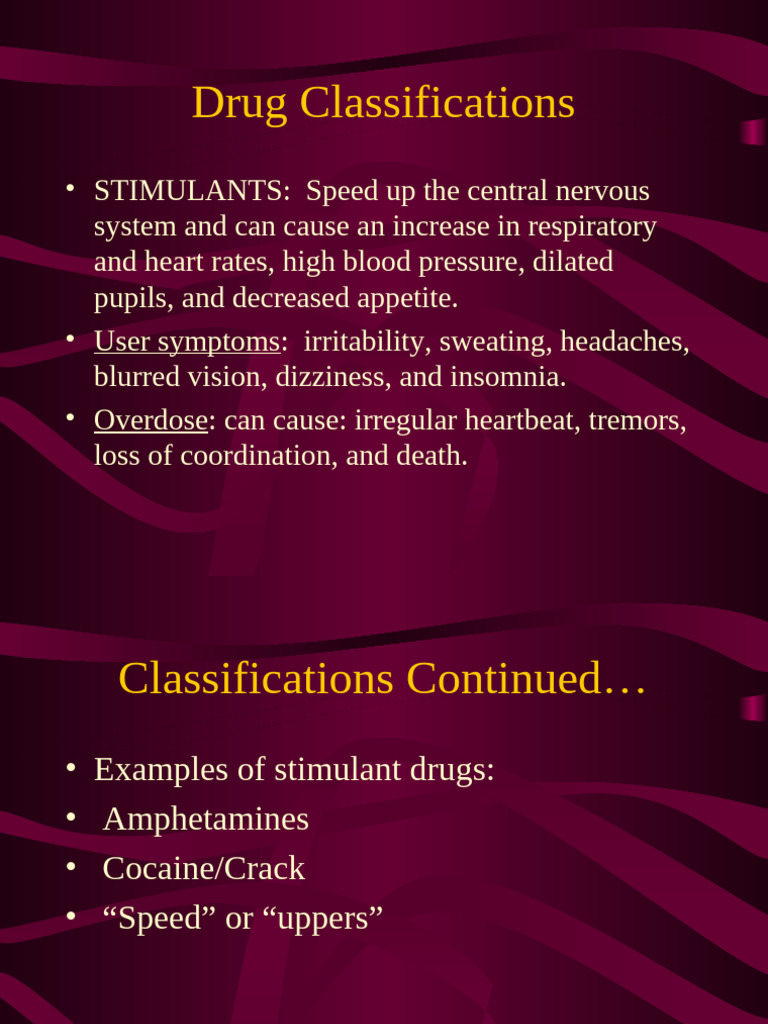 Drug Classifications | PDF | Drugs | Morphine