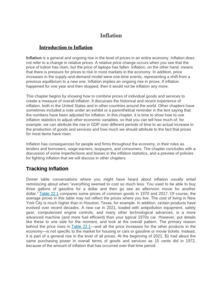 Inflation | PDF | Cost Of Living | Inflation